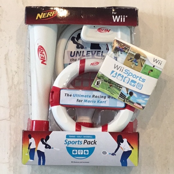 Nintendo | Other | Wii Sports Game Sports Pack Wheel Baseball Bat Golf ...